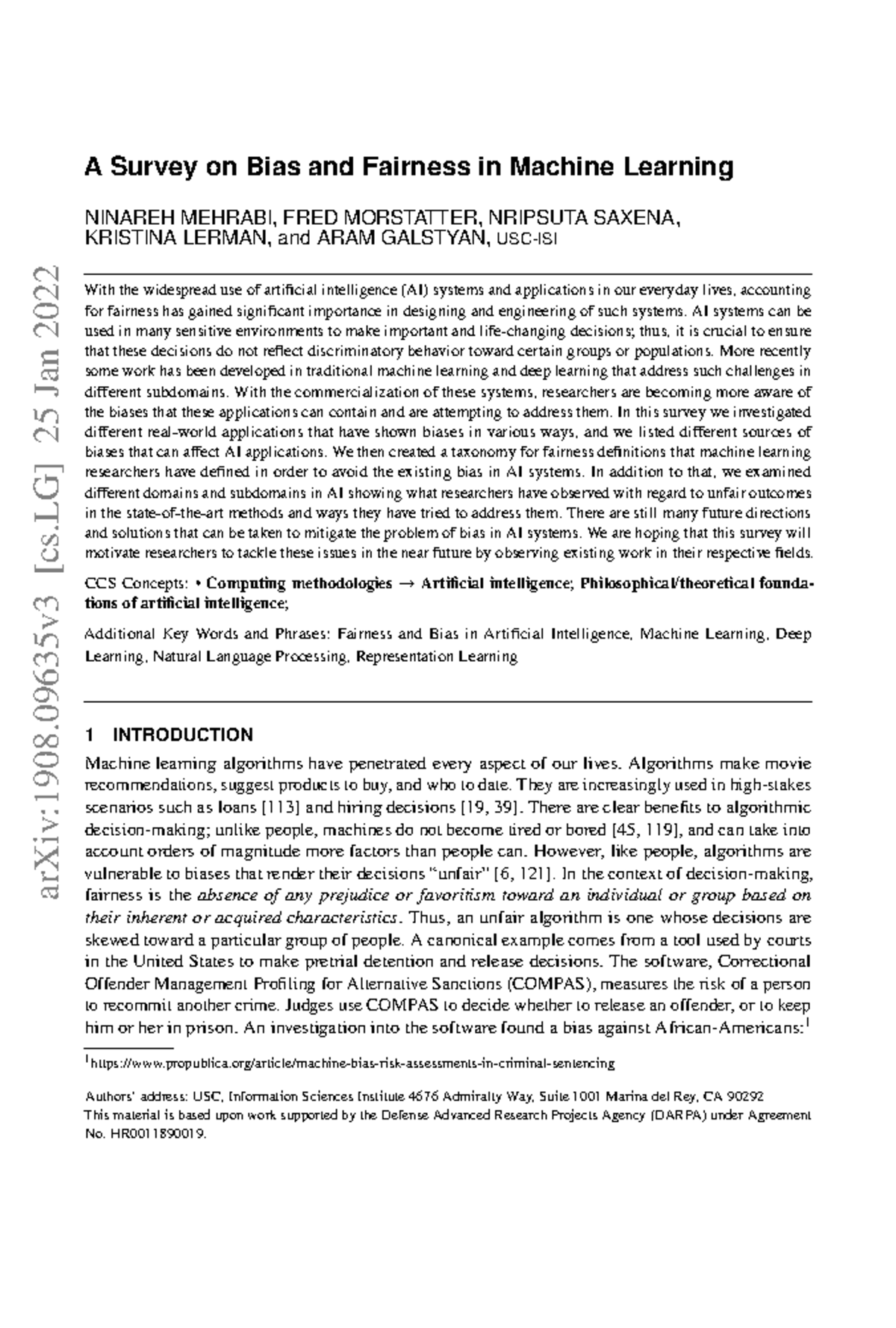 A Survey on Bias and Fairness in Machine Learning - AI systems can be ...