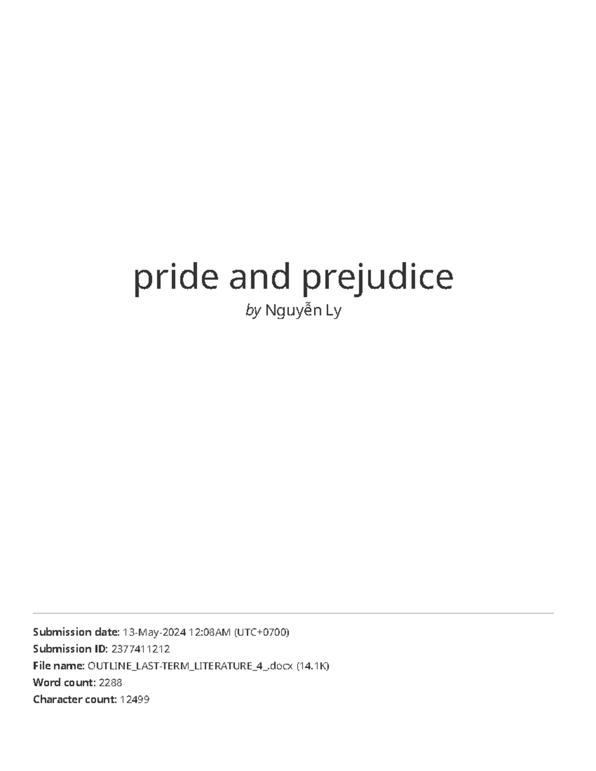 Pride and prejudice - Summary English linguistic - pride and prejudice ...