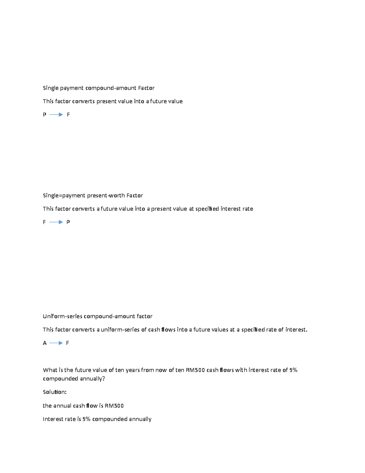 Time value of money - factors - Single payment compound-amount Factor ...