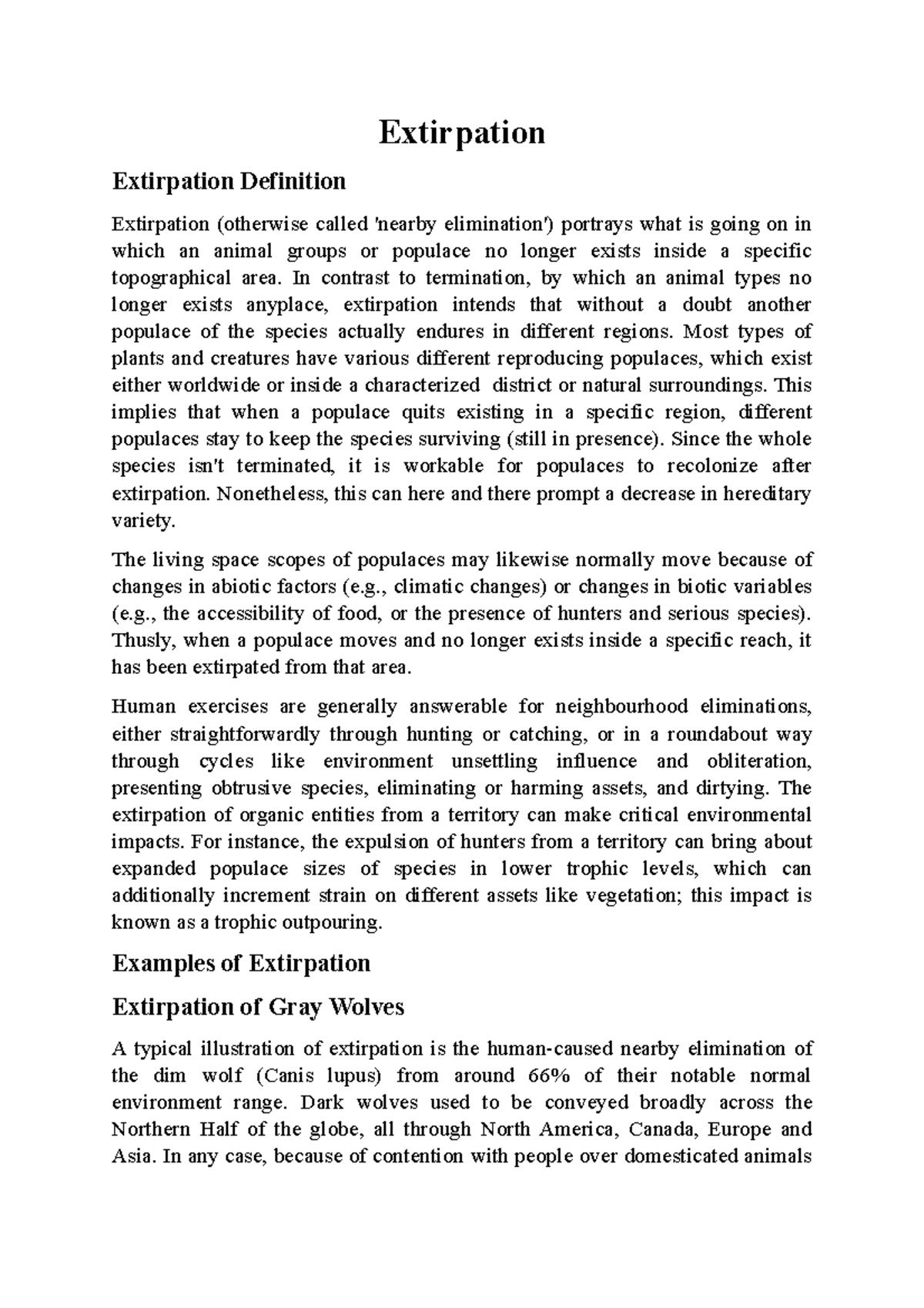 Extirpation - Extirpation Extirpation Definition Extirpation (otherwise ...