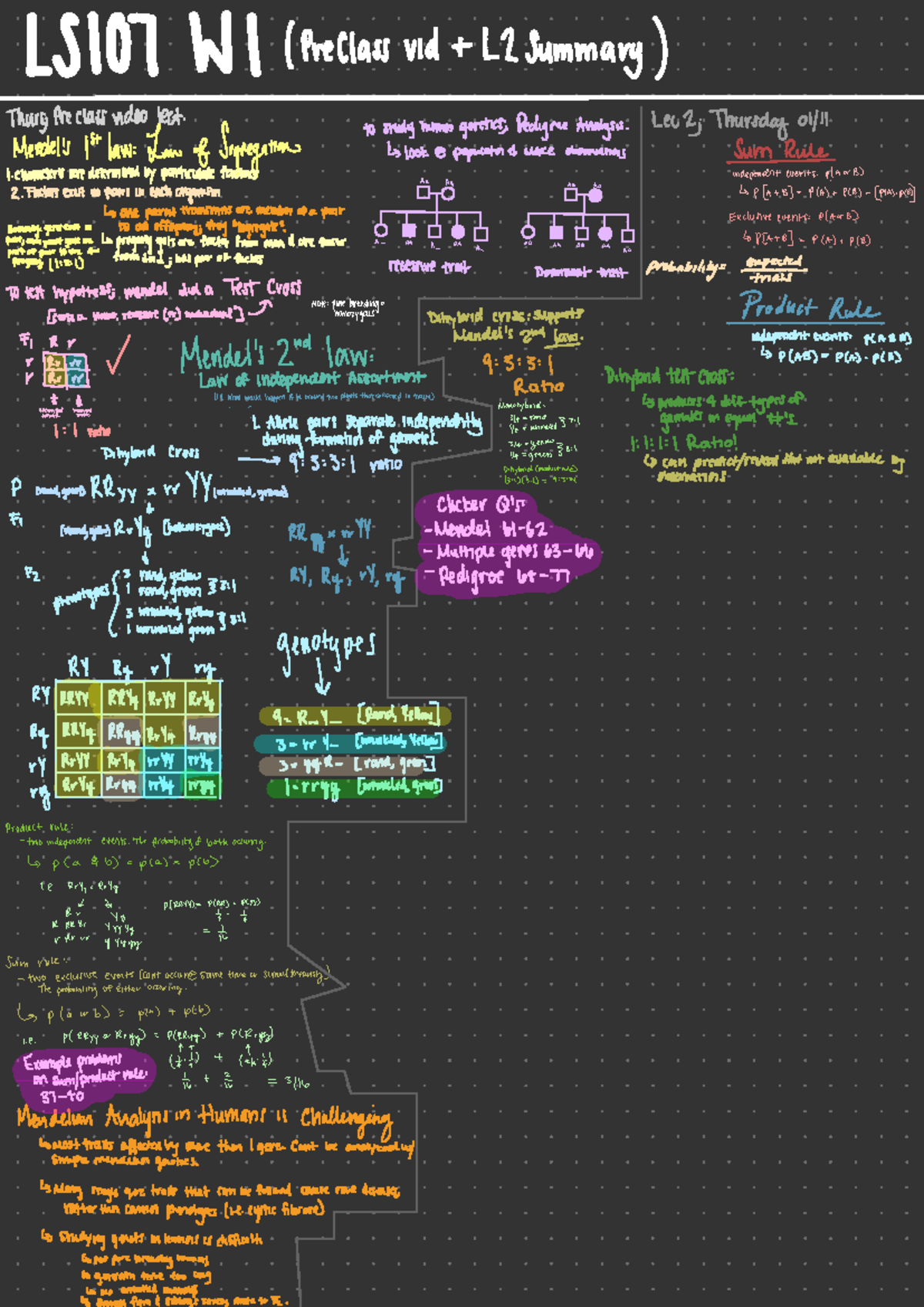 Ls107 Lecture 2 Notes Ls187 Wi Preclass Vid L Summary Thurs