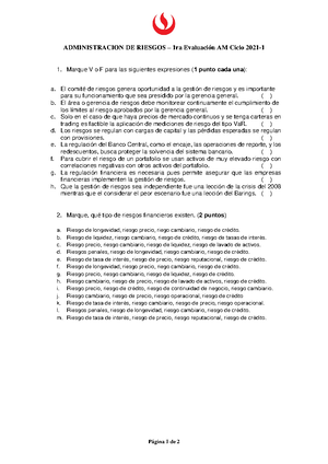 Trabajo Final Riesgos - Brandon Gallardo - Universidad Peruana de ...