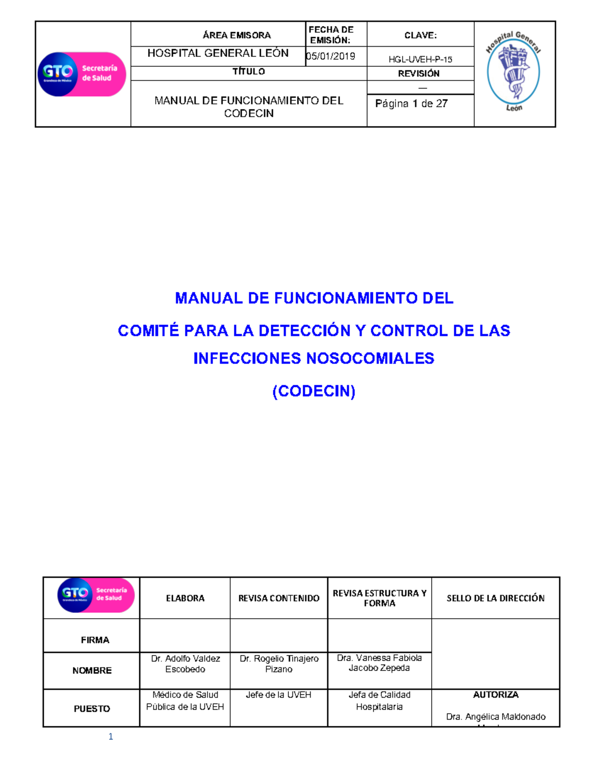 12.3.3 Codecin Funcionam Codecin HGL 2019 - ÁREA EMISORA EMISIÓN: CLAVE ...