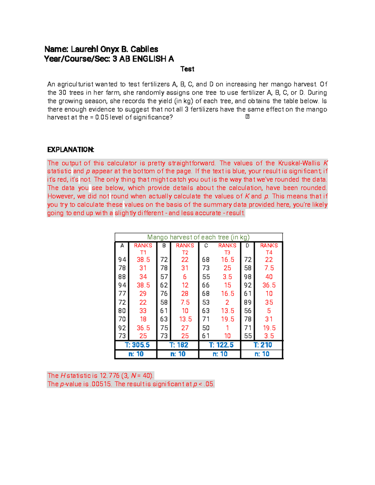 Kruskal-Wallis-Test- N a m e : L a u r e h l O n y x B. C a b i l e s Y ...