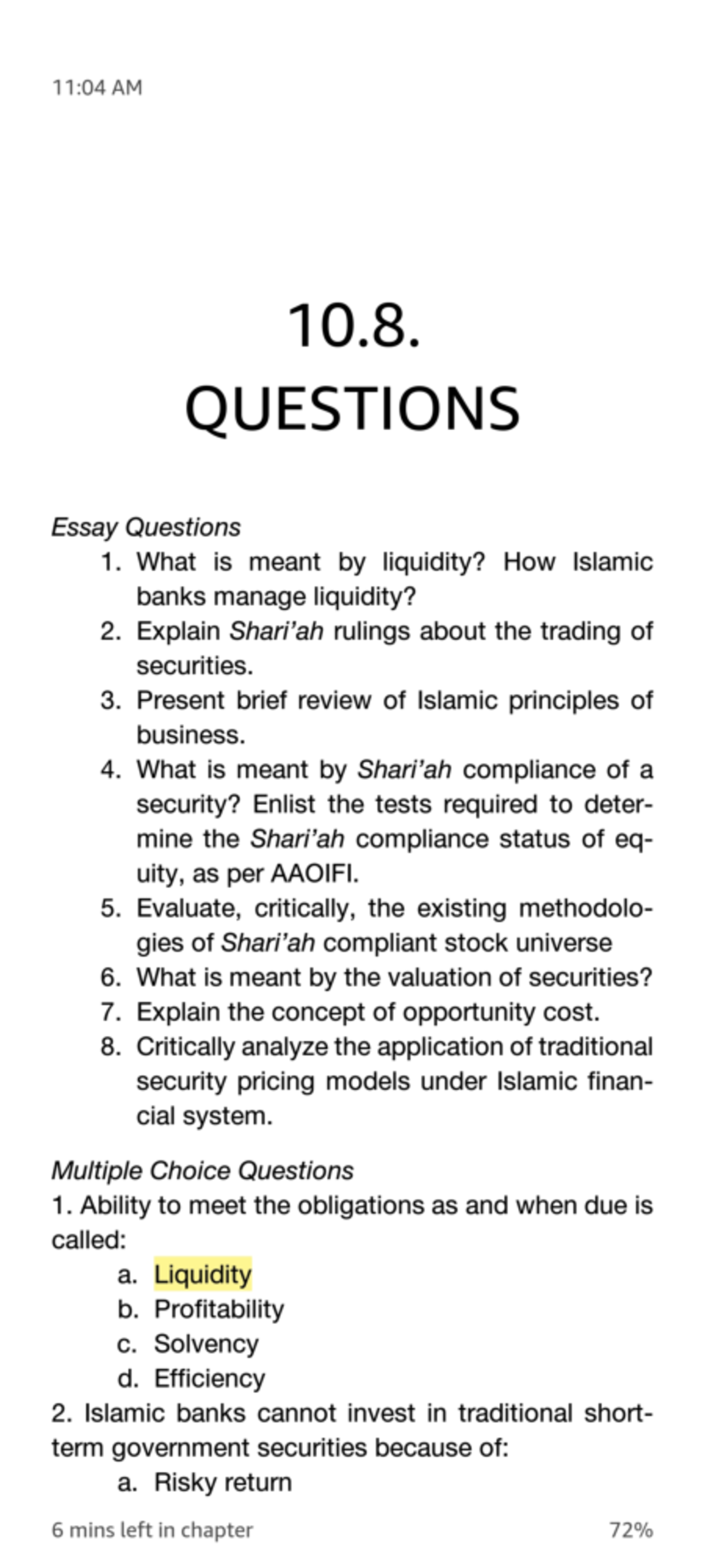 Chapter 10 - Islamic Stocks organized - International Finance - Studocu