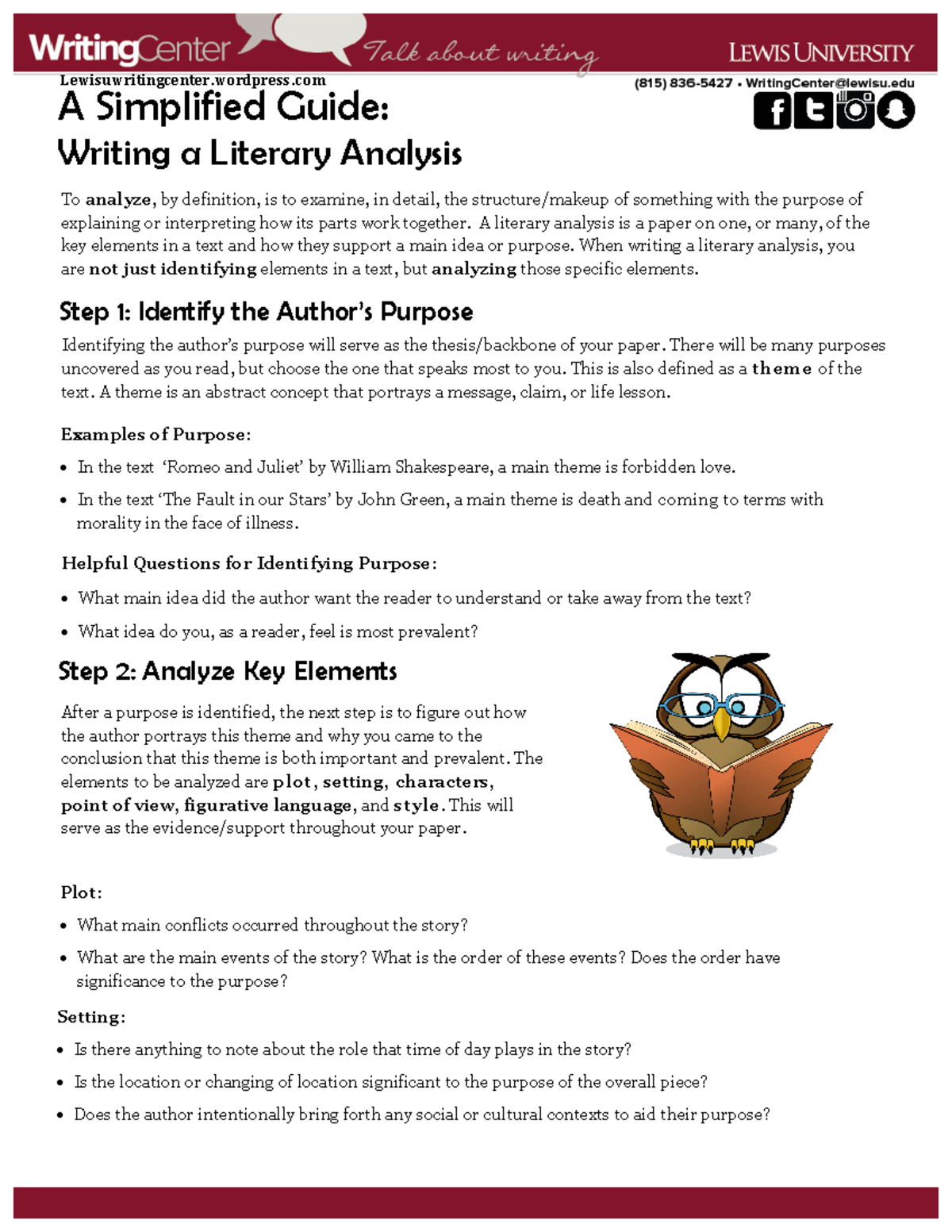 Final writing a literary analysis 3212019 - Lewisuwritingcenter ...