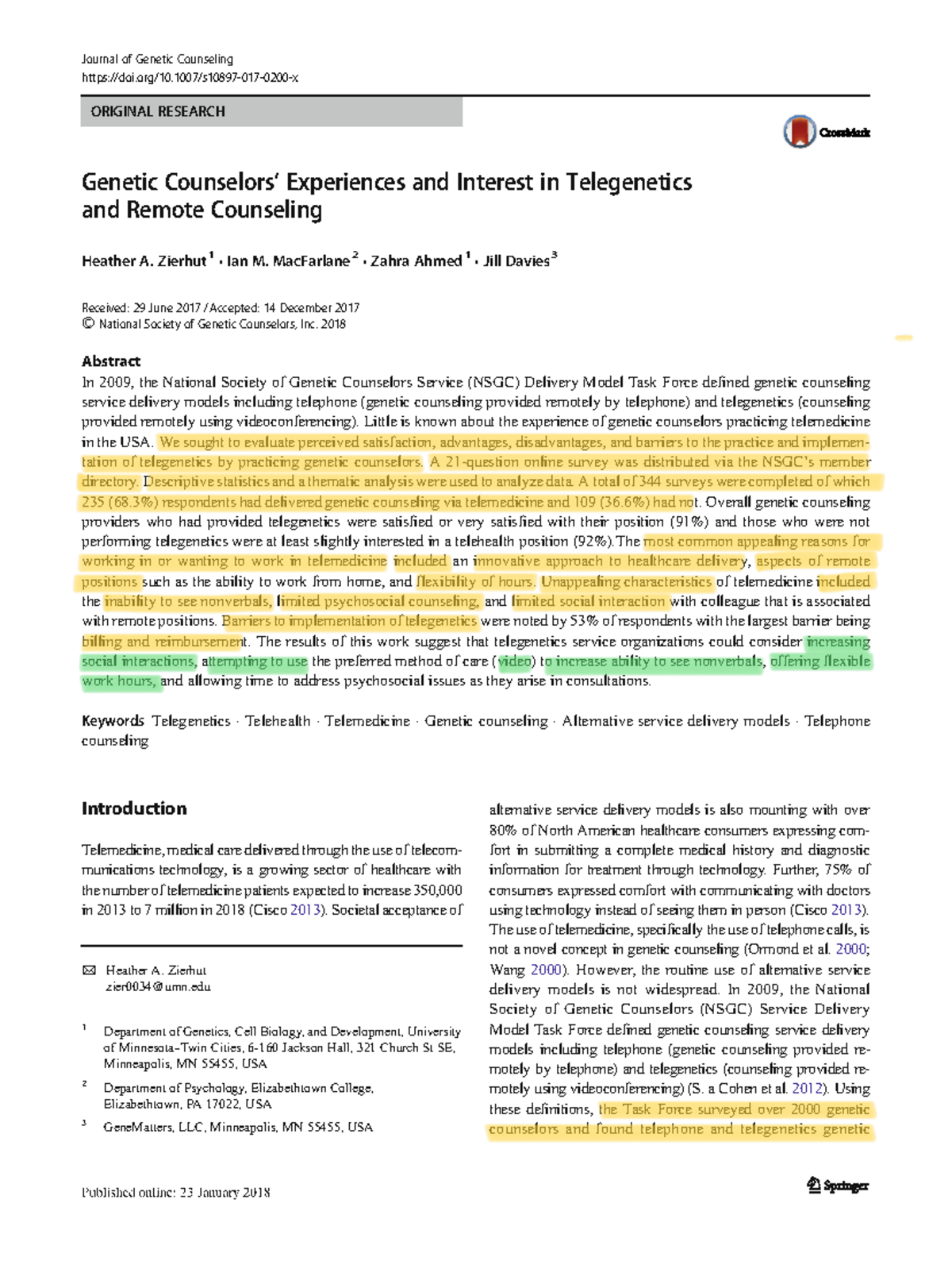 GC Paper for reference - ORIGINAL RESEARCH Genetic Counselors ...