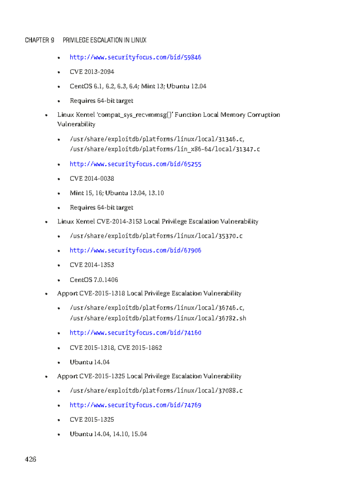Cyber Operations-65 - securityfocus/bid/ CVE 2013- CentOS 6, 6, 6, 6 ...