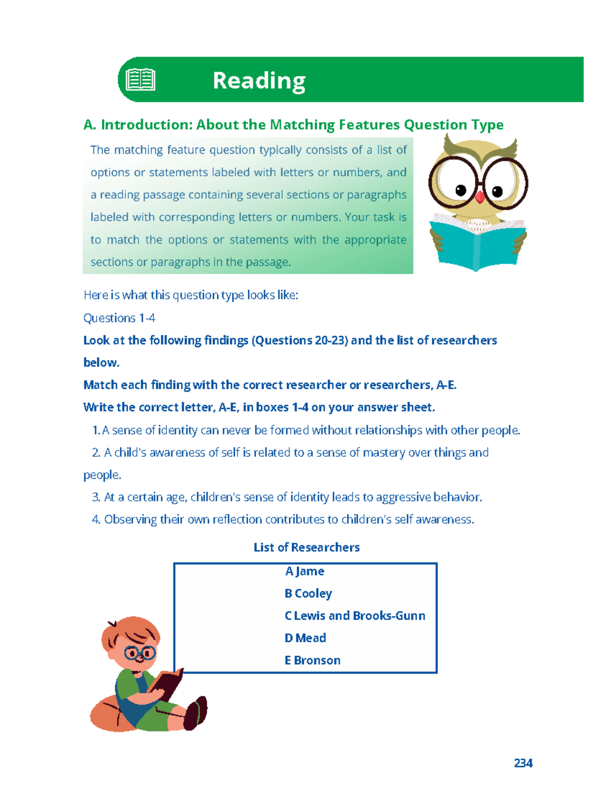 Reading-matching-features - The matching feature question typically ...