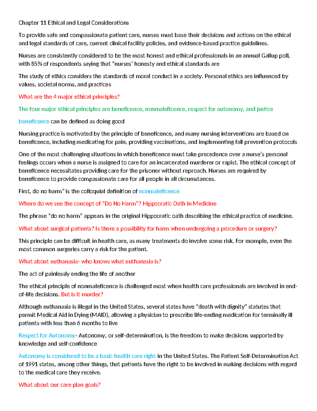 Ethical and Legal Considerations 72425 - Chapter 11 Ethical and Legal ...