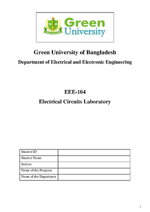 Manual - Green University of Bangladesh Department of Electrical and Electronic Engineering EEE ...