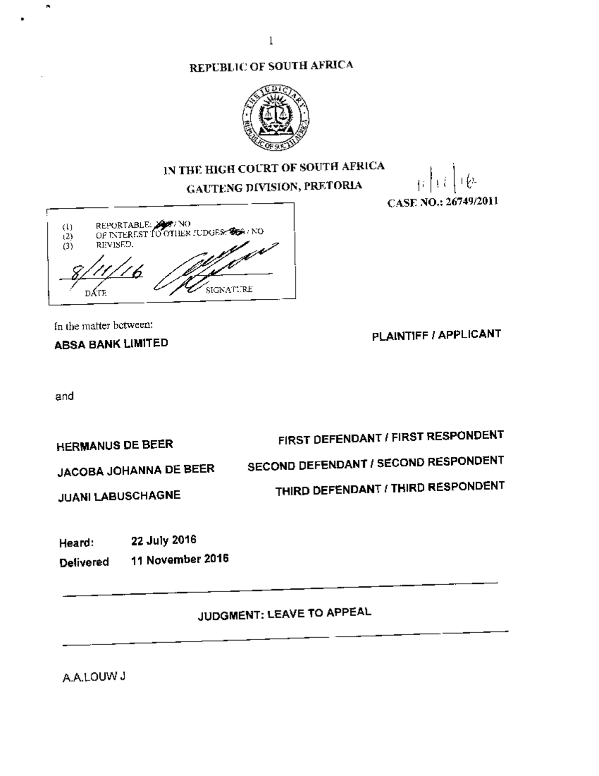 1209 - Court Case - CSL2601 - Studocu