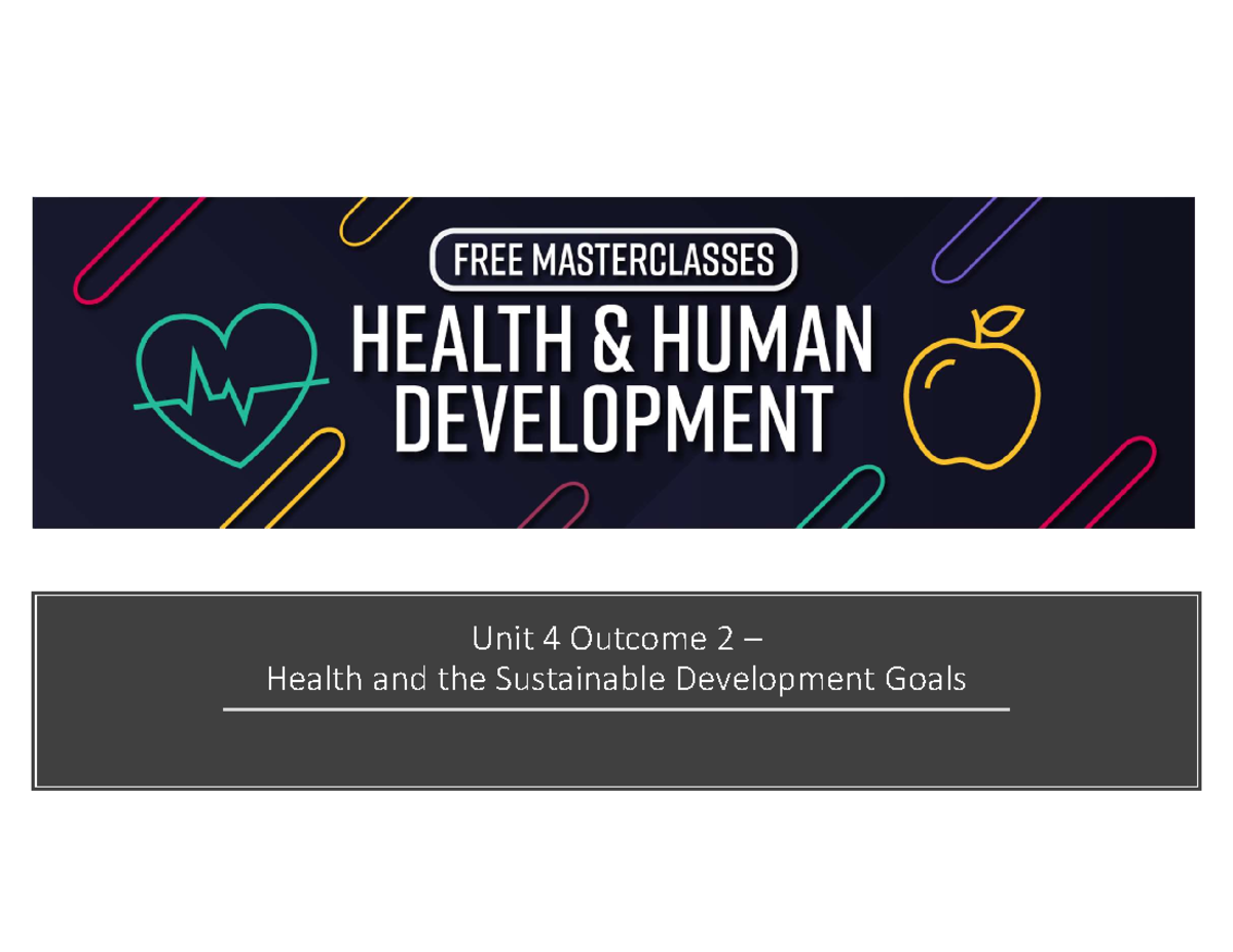 Unit 4 - AOS 2 student notes - Unit 4 Outcome 2 – Health and the ...
