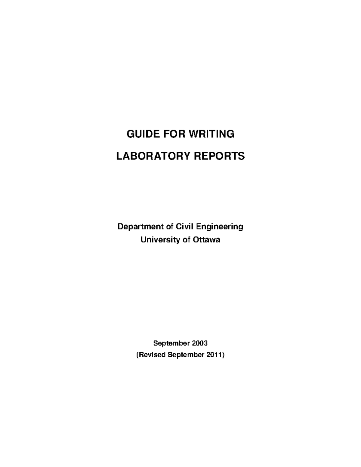 Writing-laboratory-reports - GUIDE FOR WRITING LABORATORY REPORTS Department of Civil ...