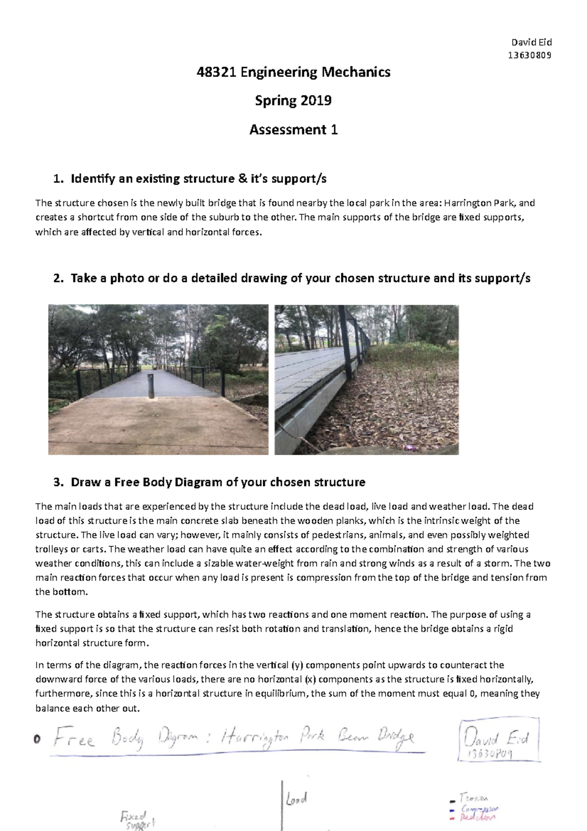 Assesment 1 - HD result - David Eid 13630809 48321 Engineering ...