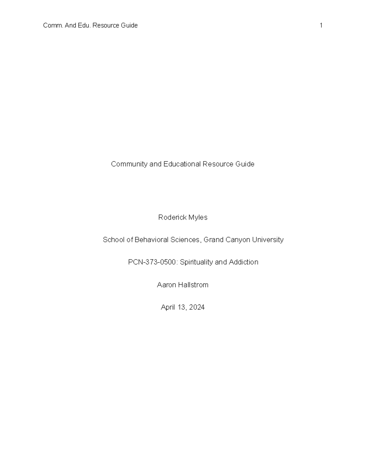 Comm. and Edu. Resource Guide - Community and Educational Resource ...