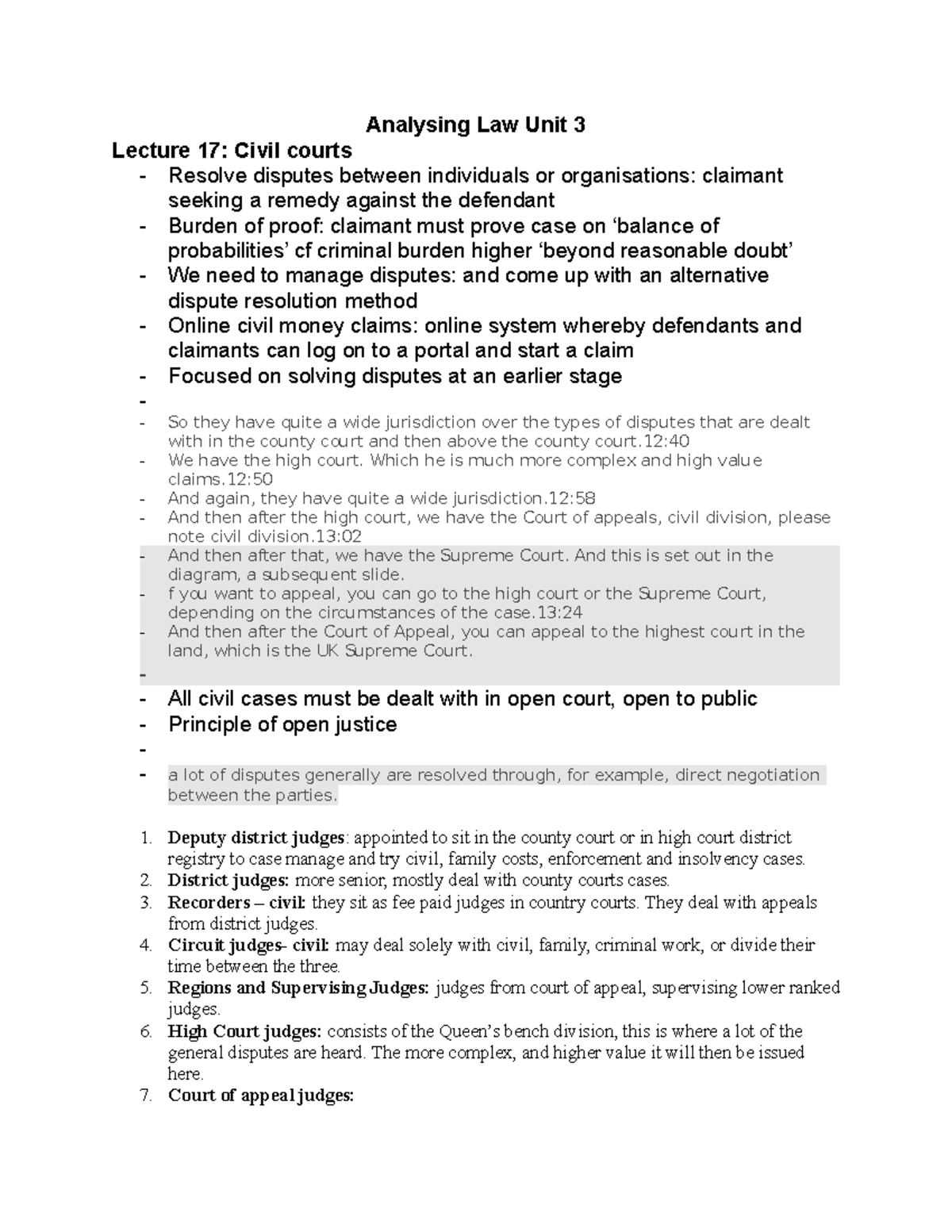 Analyzing Law unit 3 lecture notes 2020-21 - Analysing Law Unit 3 ...