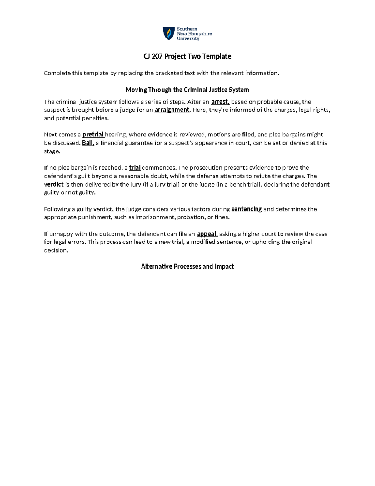 CJ 207 Project Three - CJ 207 Project Two Template Complete this ...