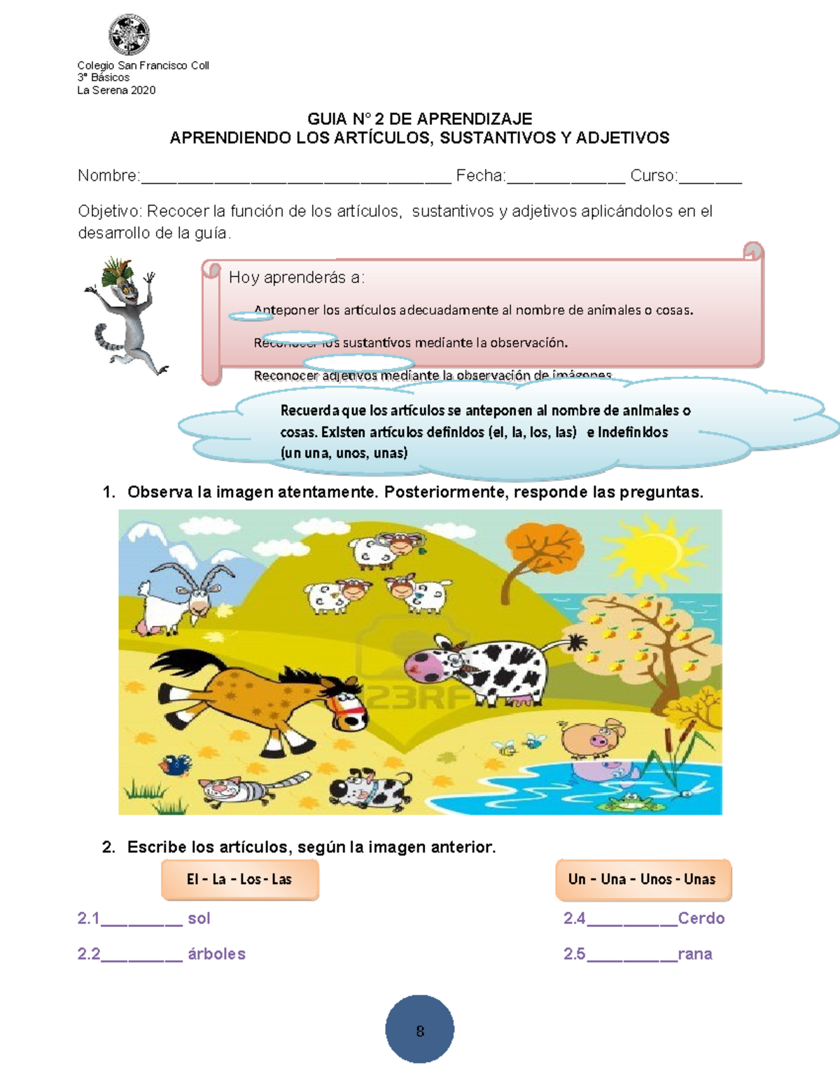 Guía-de-artículos-sustantivos-y-adjetivos-3 - Hoy aprenderás a ...