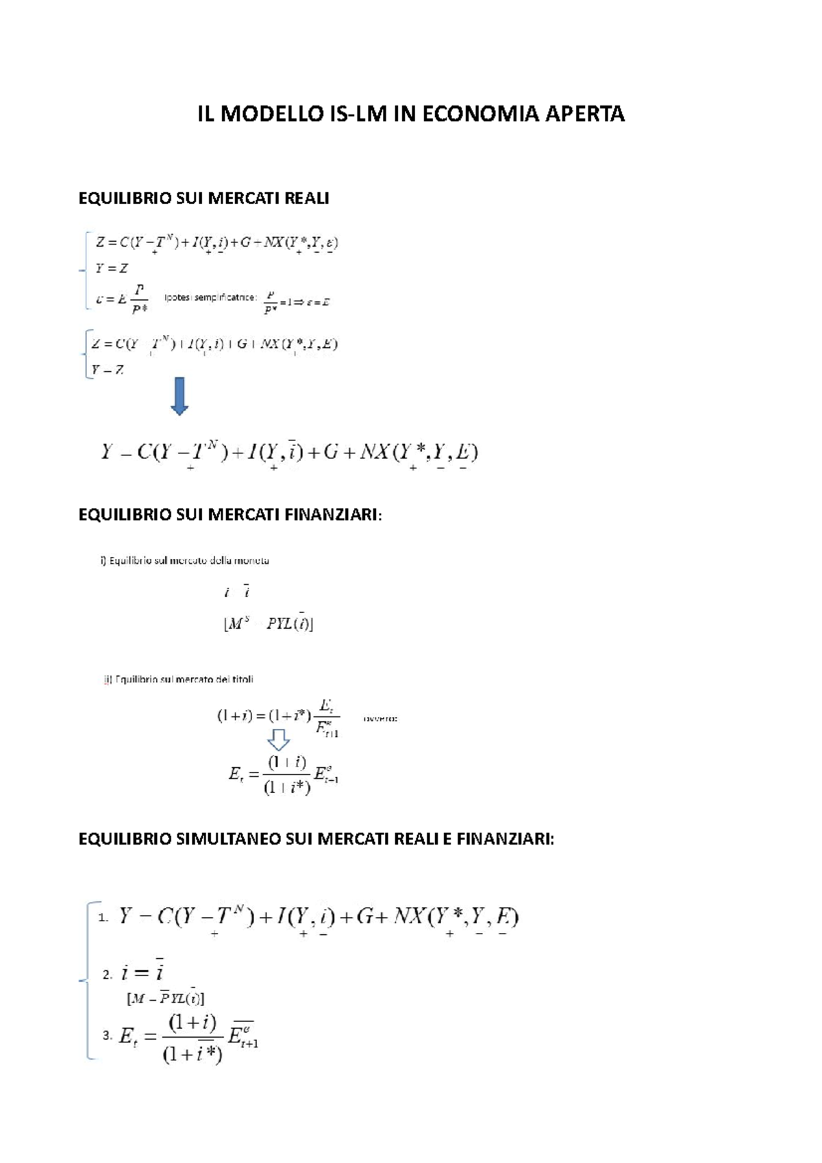 Il modello IS-LM in economia aperta - IL MODELLO IS-LM IN ECONOMIA ...