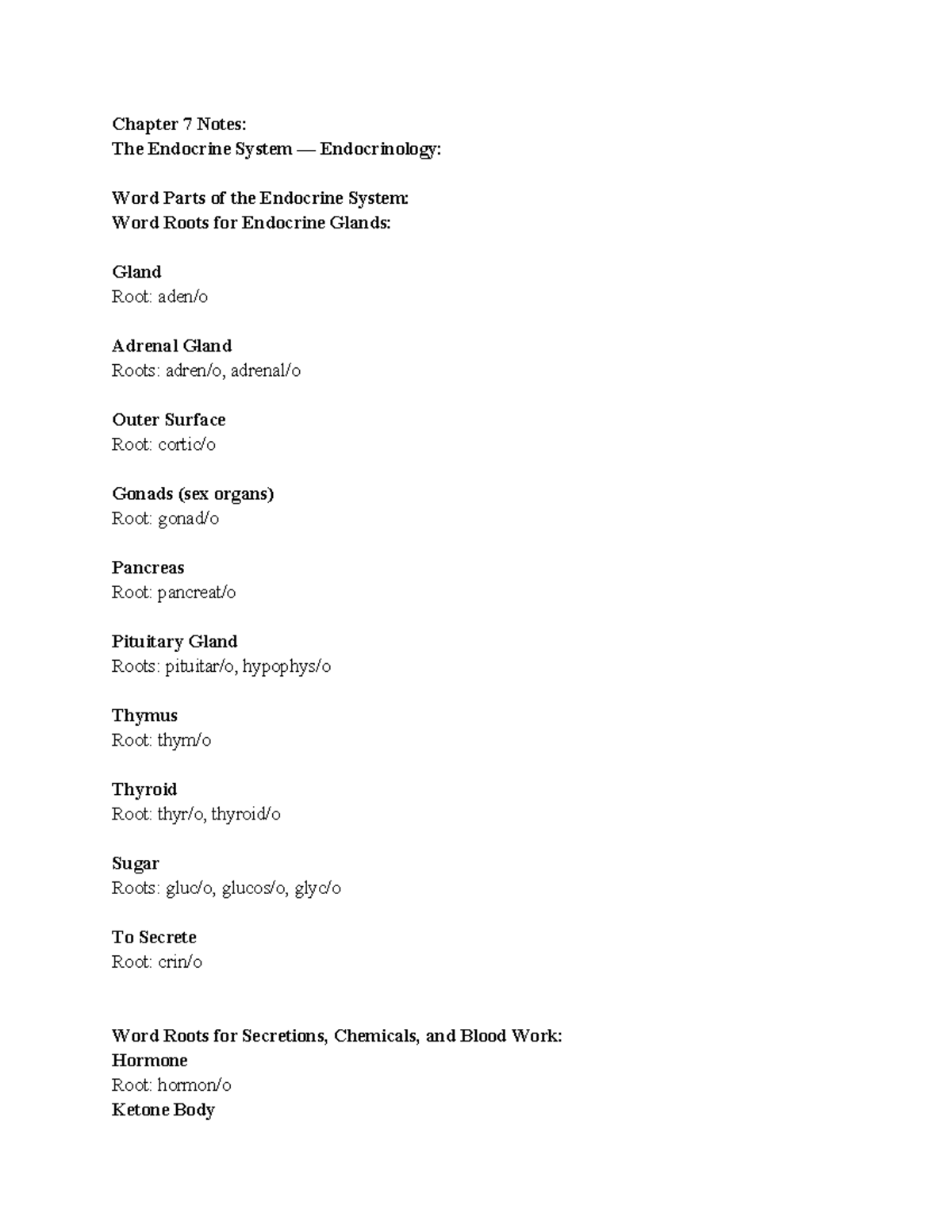 Chapter 7 Notes - Chapter 7 Notes: The Endocrine System — Endocrinology ...