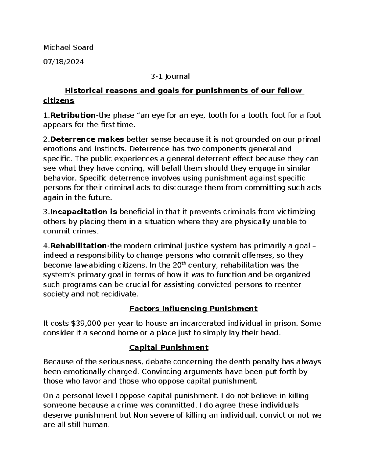 3-1Journal - 3-1 Journal - Michael Soard 07/18/ 3-1 Journal Historical ...