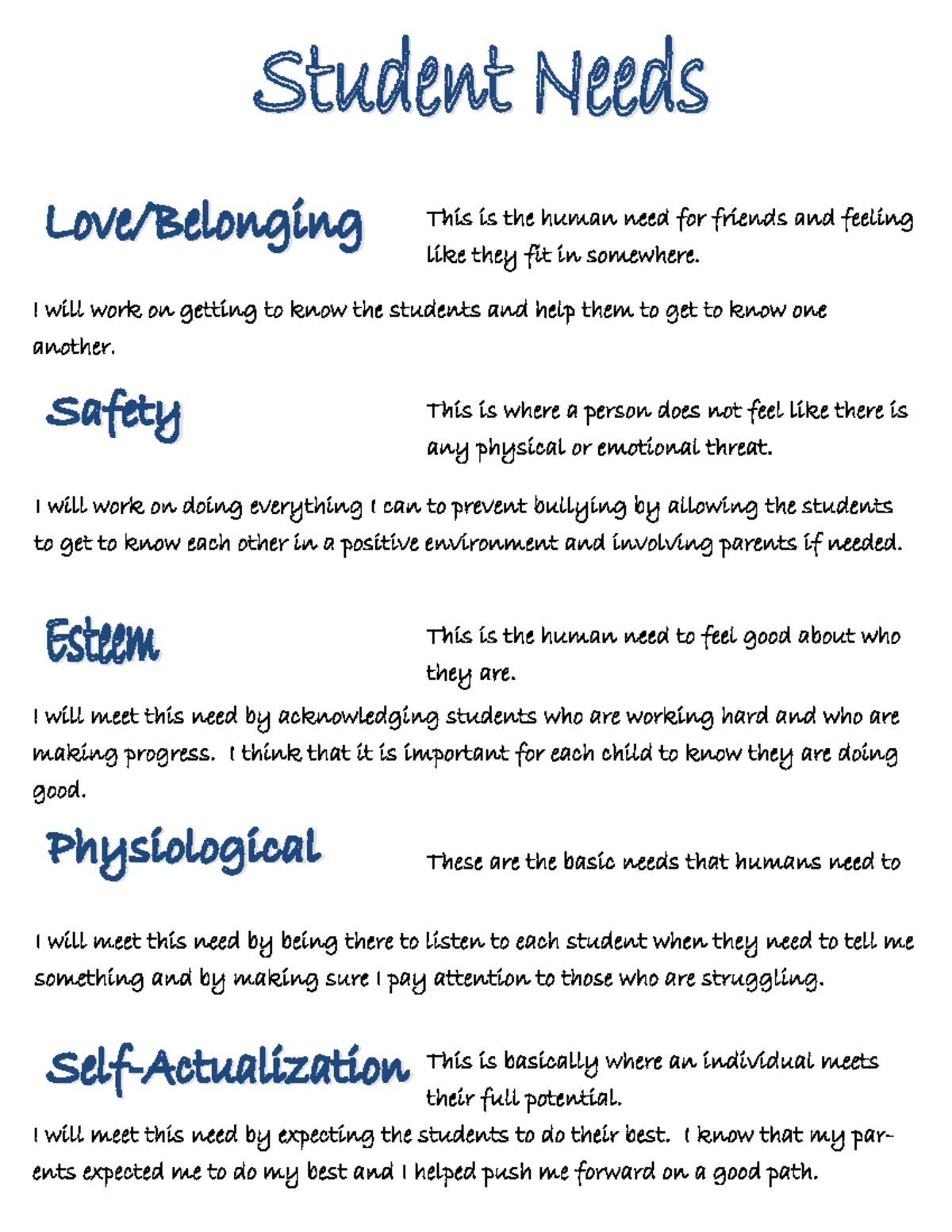 Student Needs Infographic - These are the basic needs that humans need ...