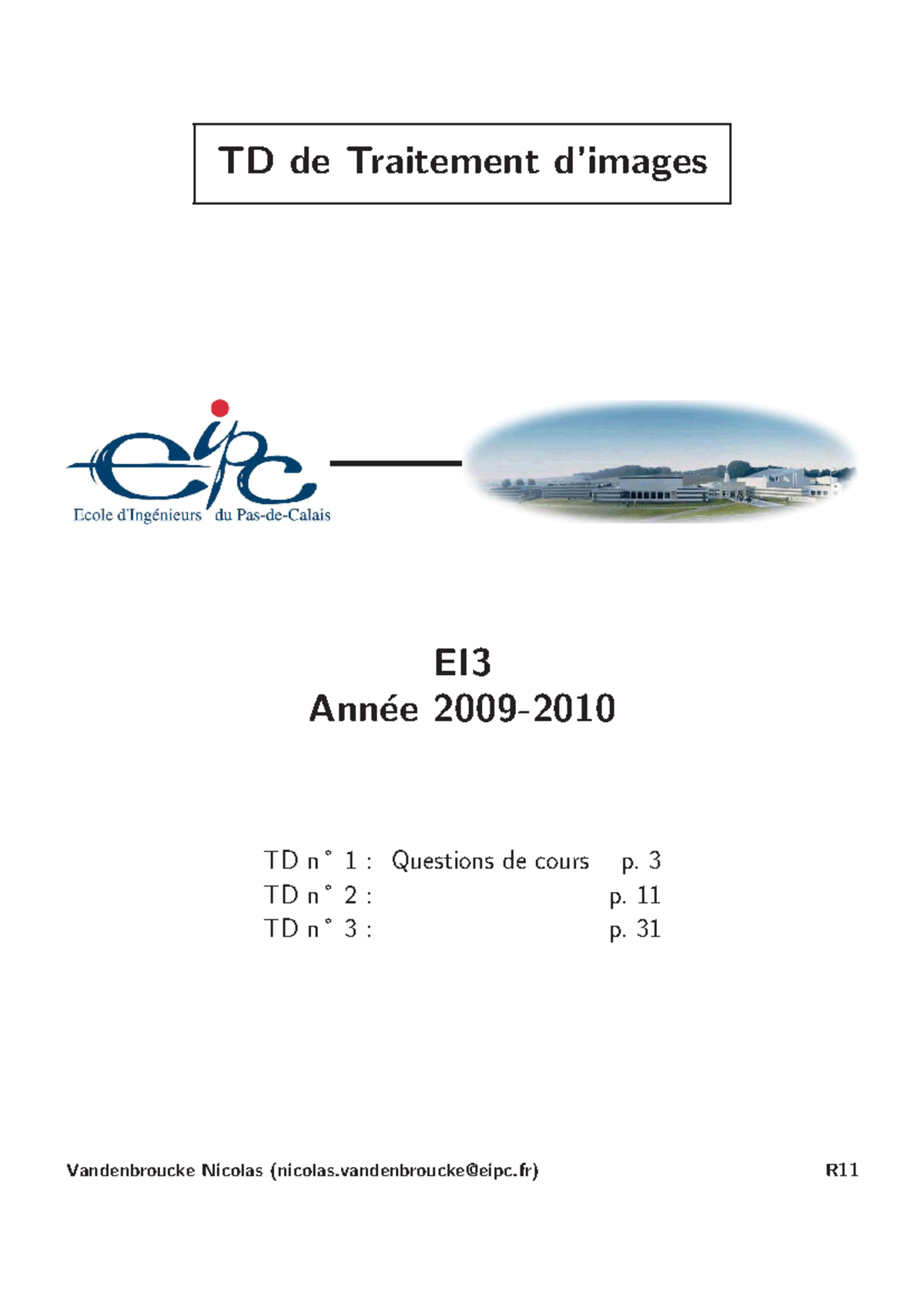 TD de Traitement d’images - TD de Traitement d’images Exercice d ...