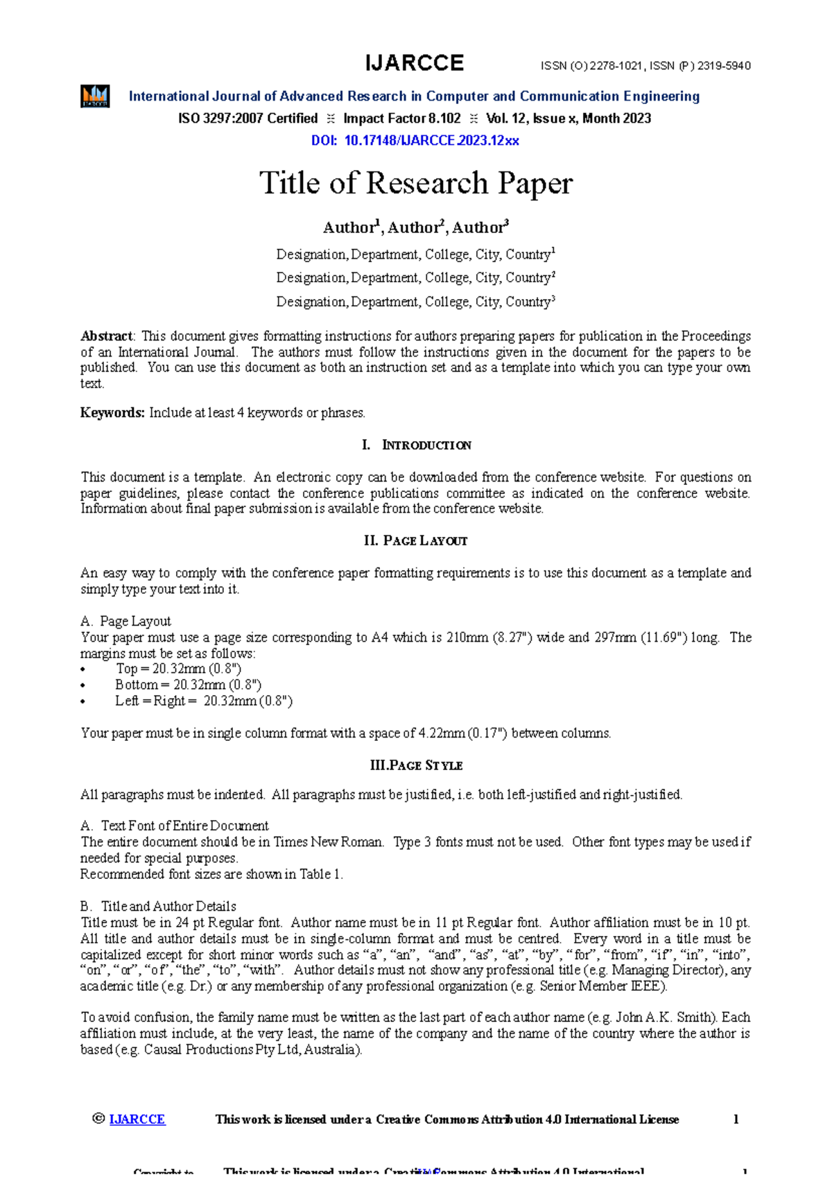 Ijarcce-Paper-Format - IJARCCE International Journal of Advanced ...