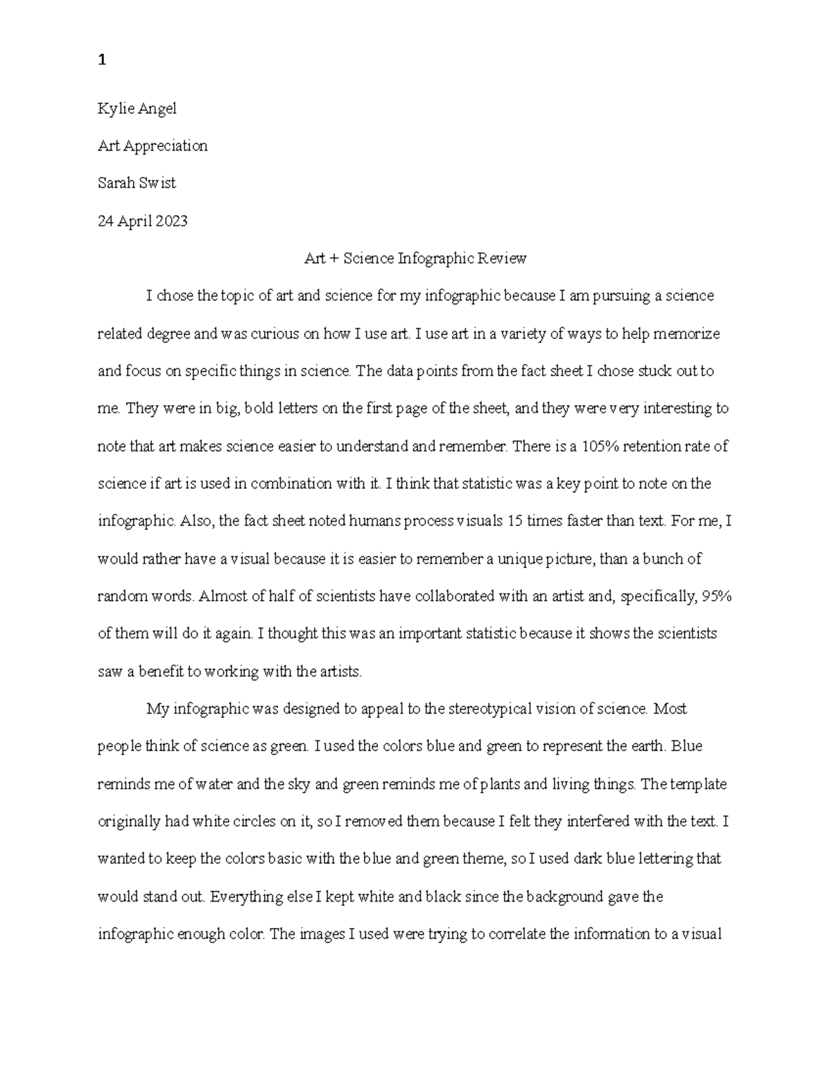 Art Appreciation Final Review Infoposter - 1 Kylie Angel Art ...