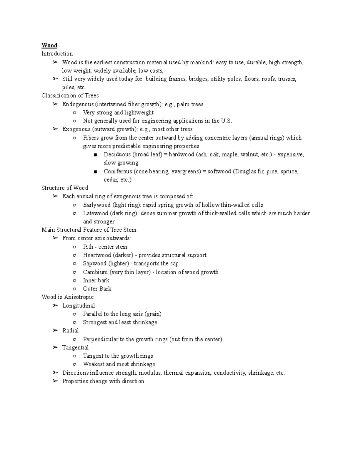 CE 380 Wood - Lecture notes for Salman's class. - Wood Introduction ...