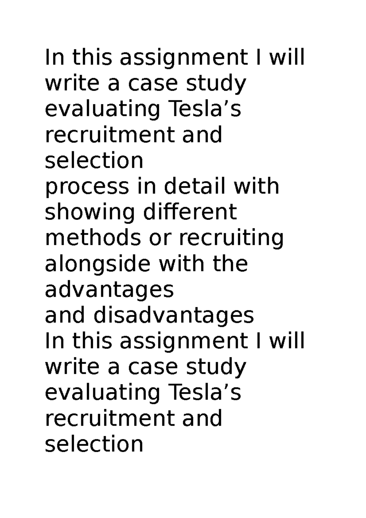 Tesla assignment unit 4 - In this assignment I will write a case study ...