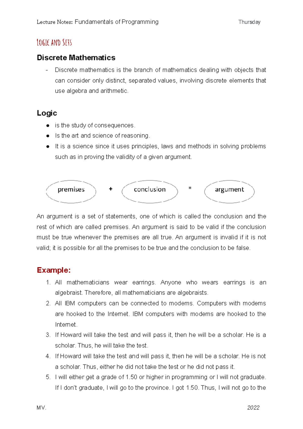 Logic And Sets Week2 4 Lecture Notes Logic And Sets Discrete