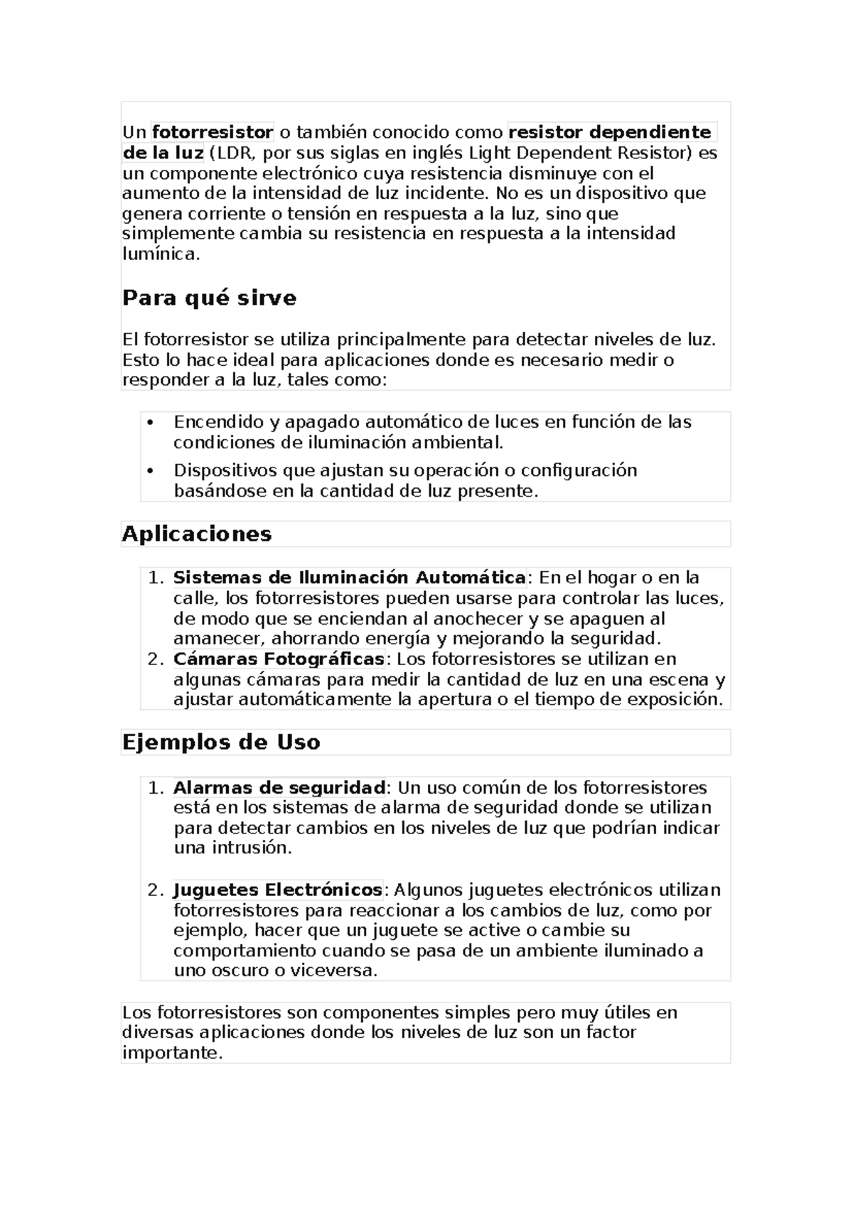 Fotoresitor - Un fotorresistor o también conocido como resistor ...