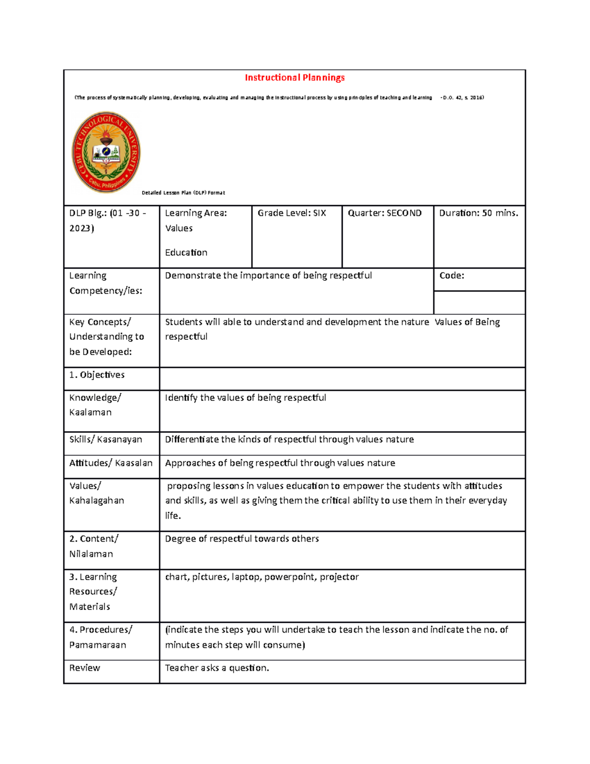 Instructional P-WPS Office - Instructional Plannings (The process of ...