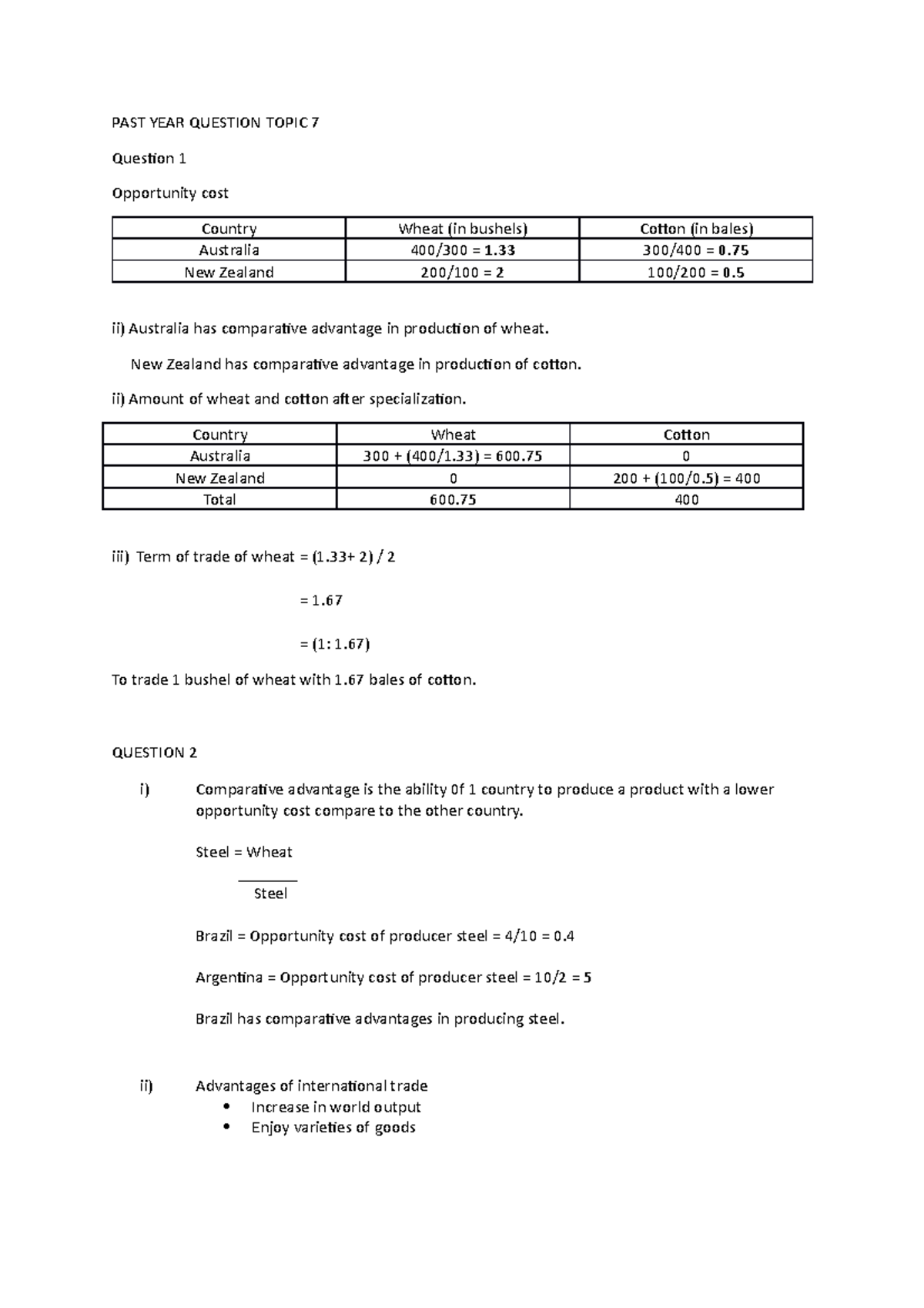 PAST YEAR Question Topic 7 - PAST YEAR QUESTION TOPIC 7 Question 1 ...