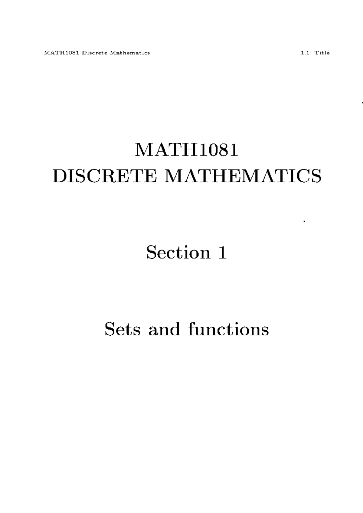 Sets and Functions (Chapter 1) annotated - MATH1081 - UNSW Sydney - Studocu