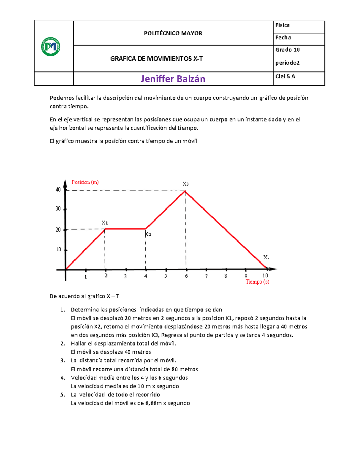 Grafica de un movimiento x-t - Warning: TT: undefined function: 32 Warning: TT: undefined ...