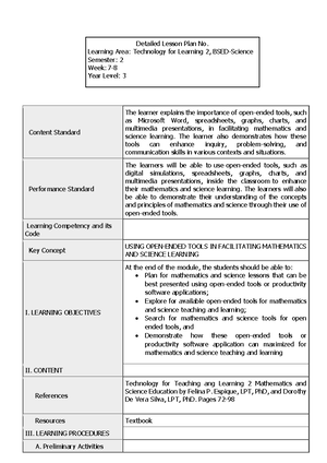 7Es LP - 7E's Lesson plan - 7E’S Lesson plan Grade: 8 Quarter: 2 ...