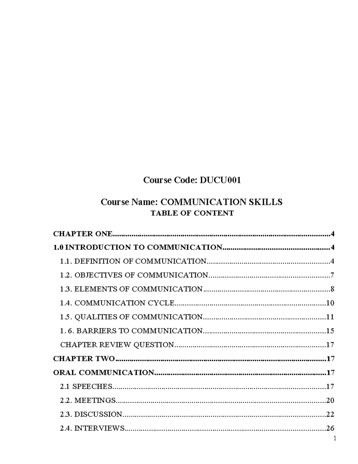 Communication Skills Notes - Course Name: COMMUNICATION SKILLS - Course ...