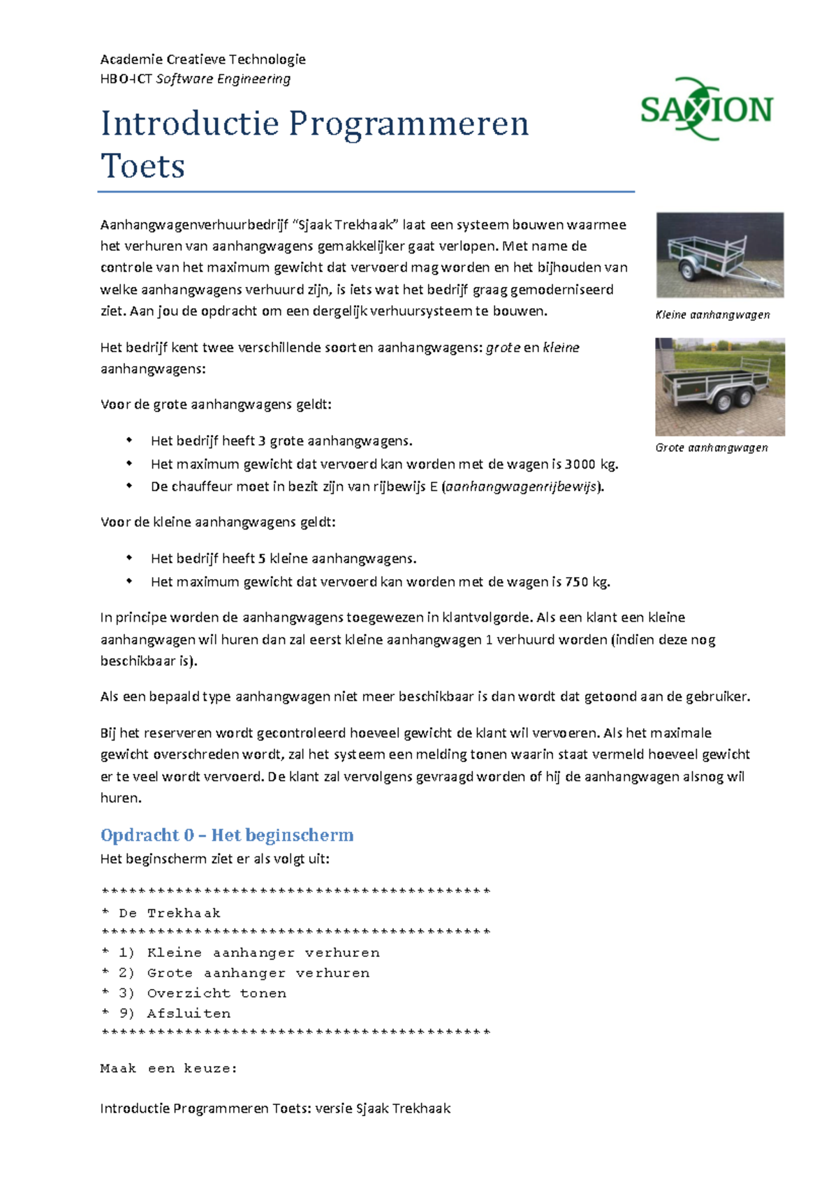 Oefentoets Introductie Programmeren. Hbo Ict. Leerjaar 1. Kwartiel 1 ...