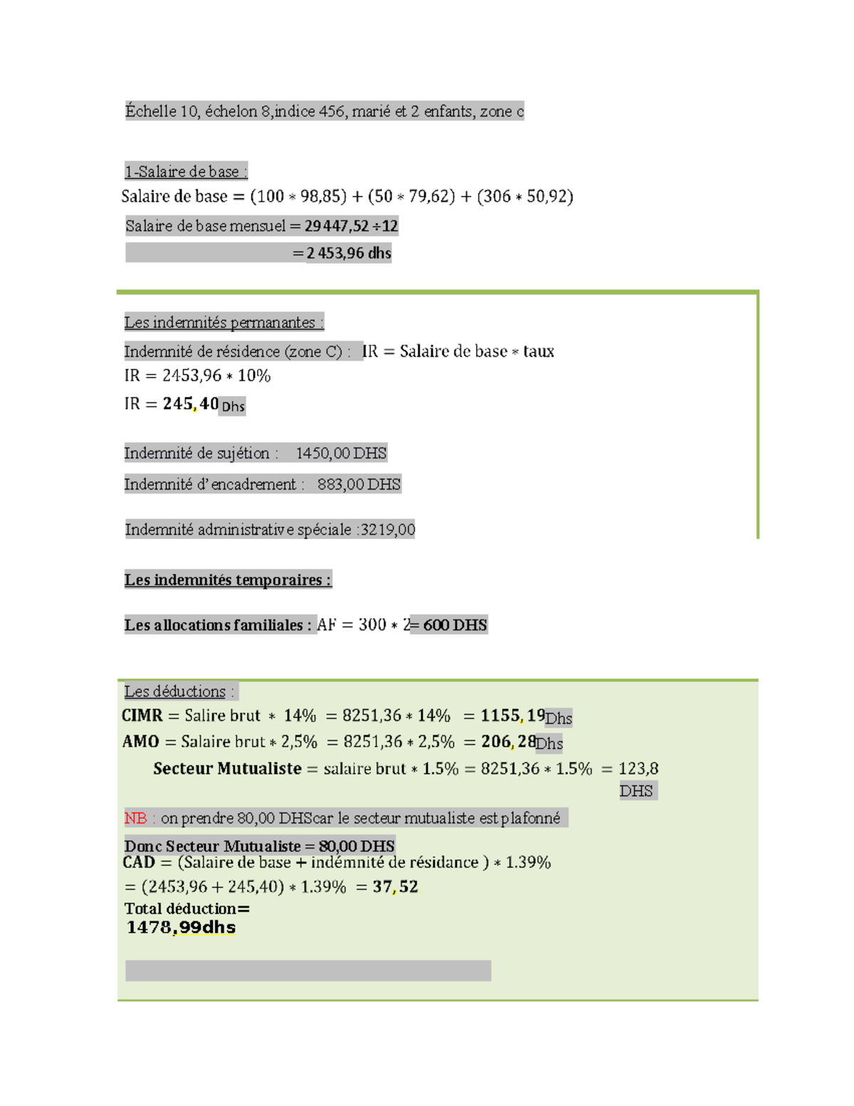 Échelle 10 - Ggh bbvvv - Échelle 10, échelon 8,indice 456, marié et 2 ...
