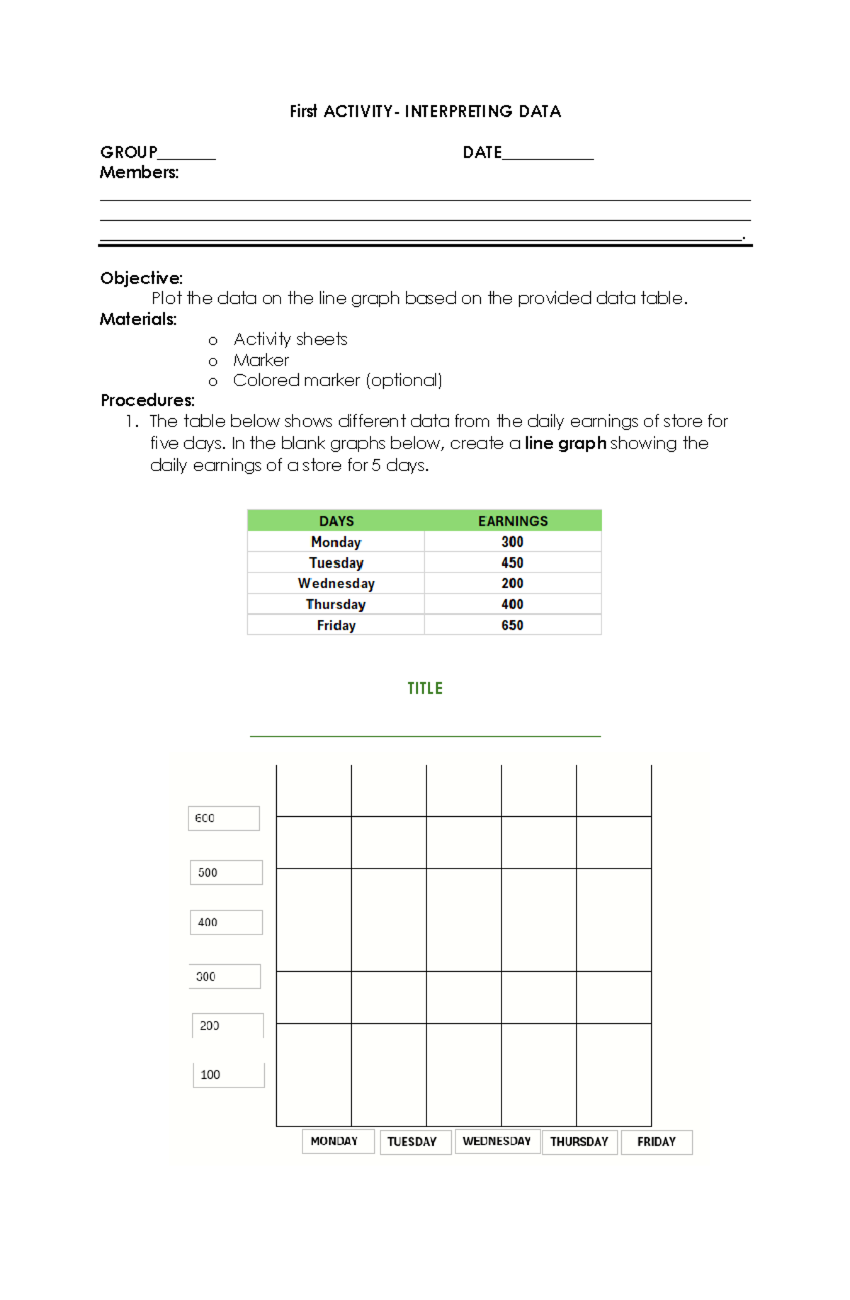 Activity-LINE Graph - reference - First ACTIVITY- INTERPRETING DATA ...