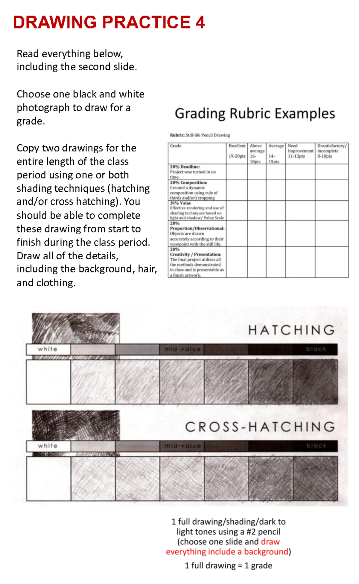 Drawing Practice 4 - very good notes - Read everything below, including ...