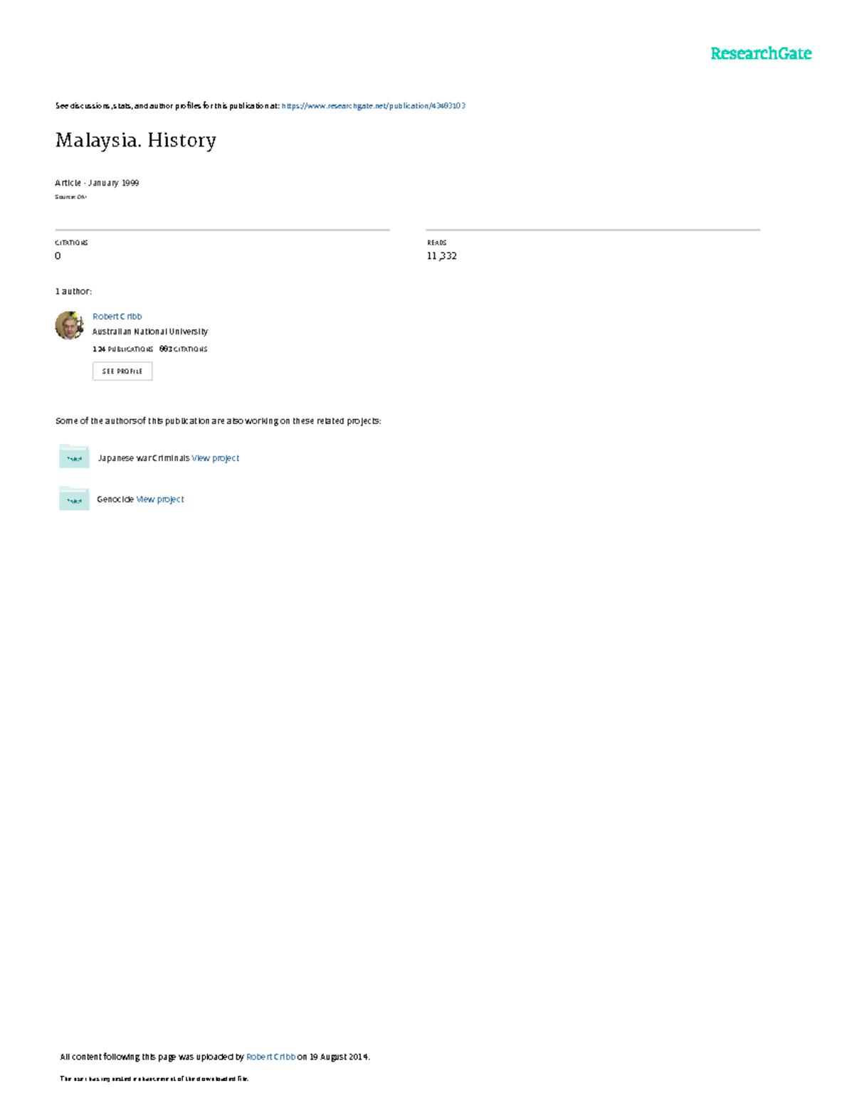 Malaysia History - See discussions, stats, and author profiles for this ...