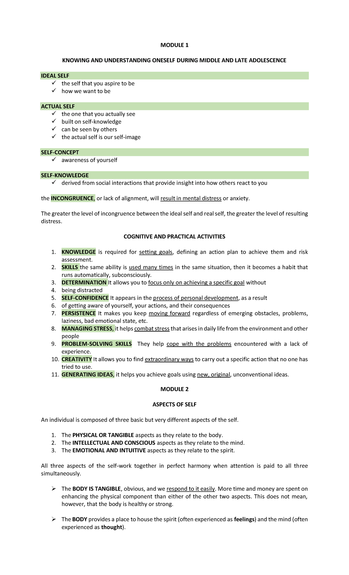 PER - Bbbbbn - MODULE 1 KNOWING AND UNDERSTANDING ONESELF DURING MIDDLE ...