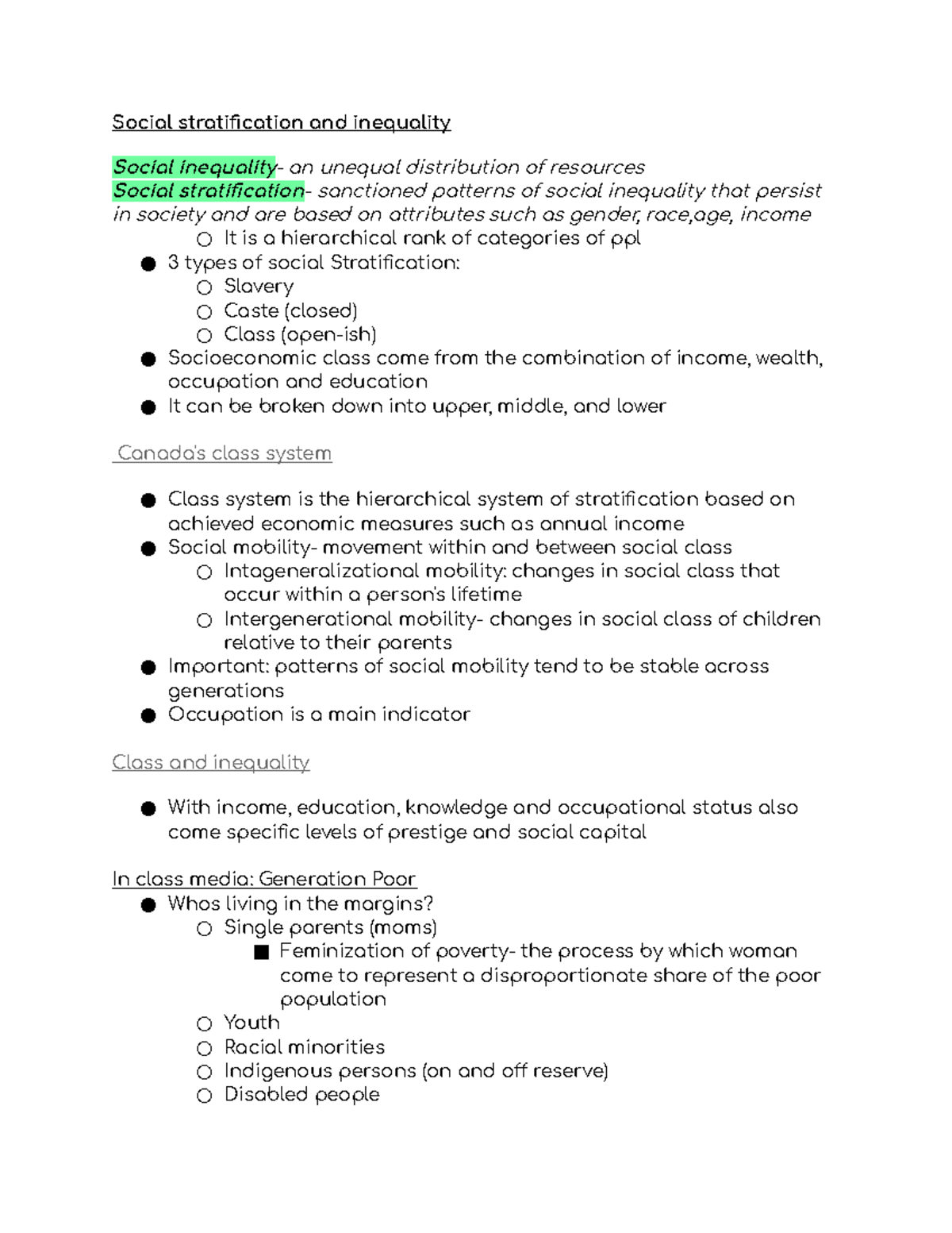 Chapter 5 Social Stratification - Social stratification and inequality ...