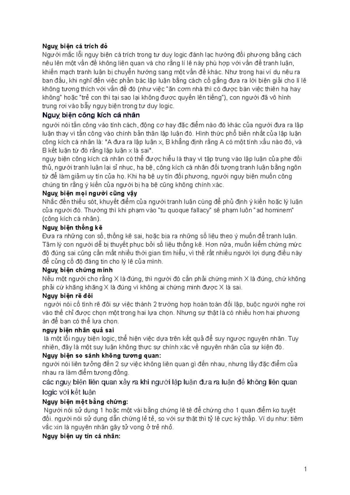 Ôn tdht tư duyyyyy - Nguỵ biện cá trích đỏ Người mắc lỗi ngụy biện cá ...