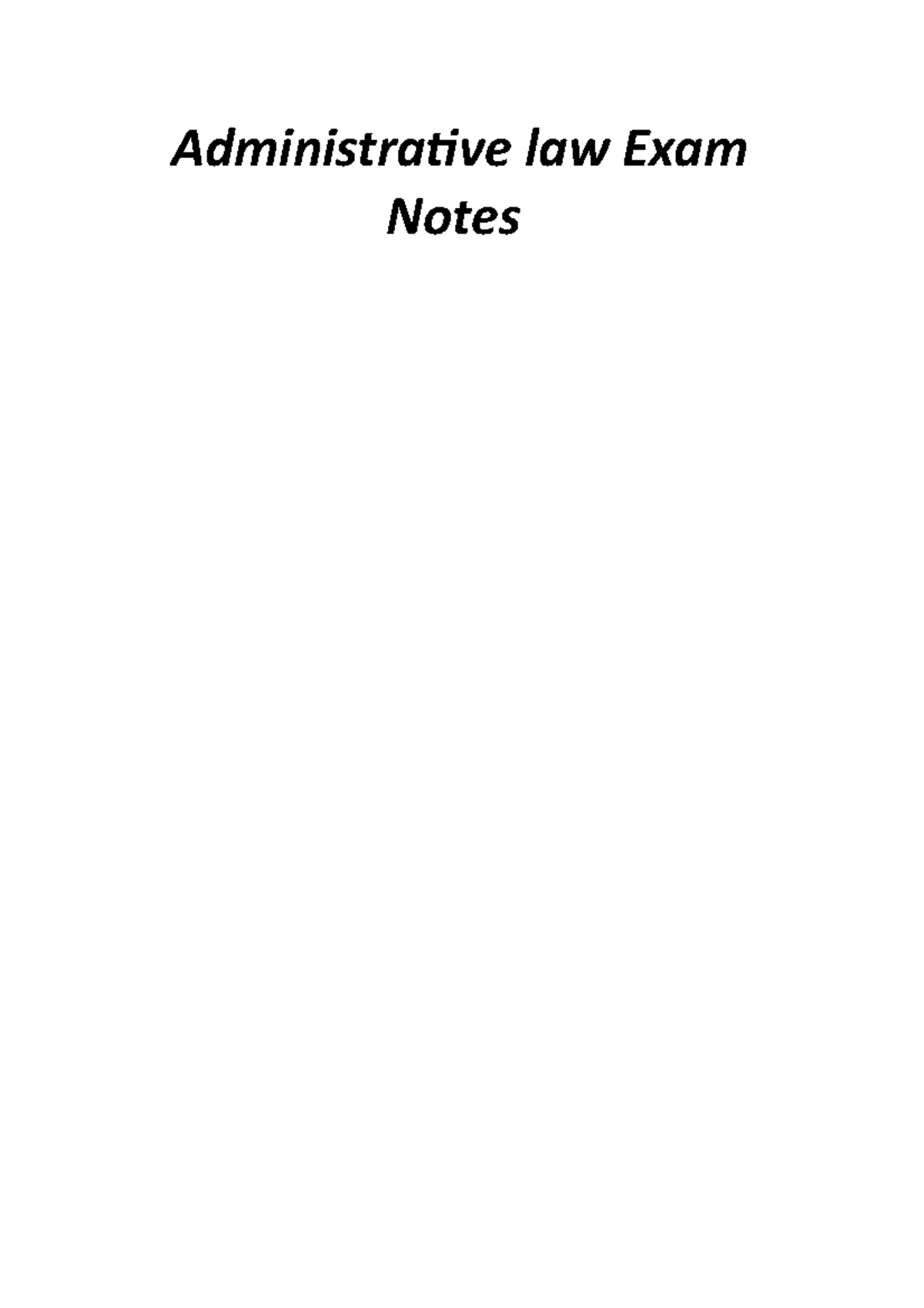 Administrative law Exam Notes final - Administrative law Exam Notes ...