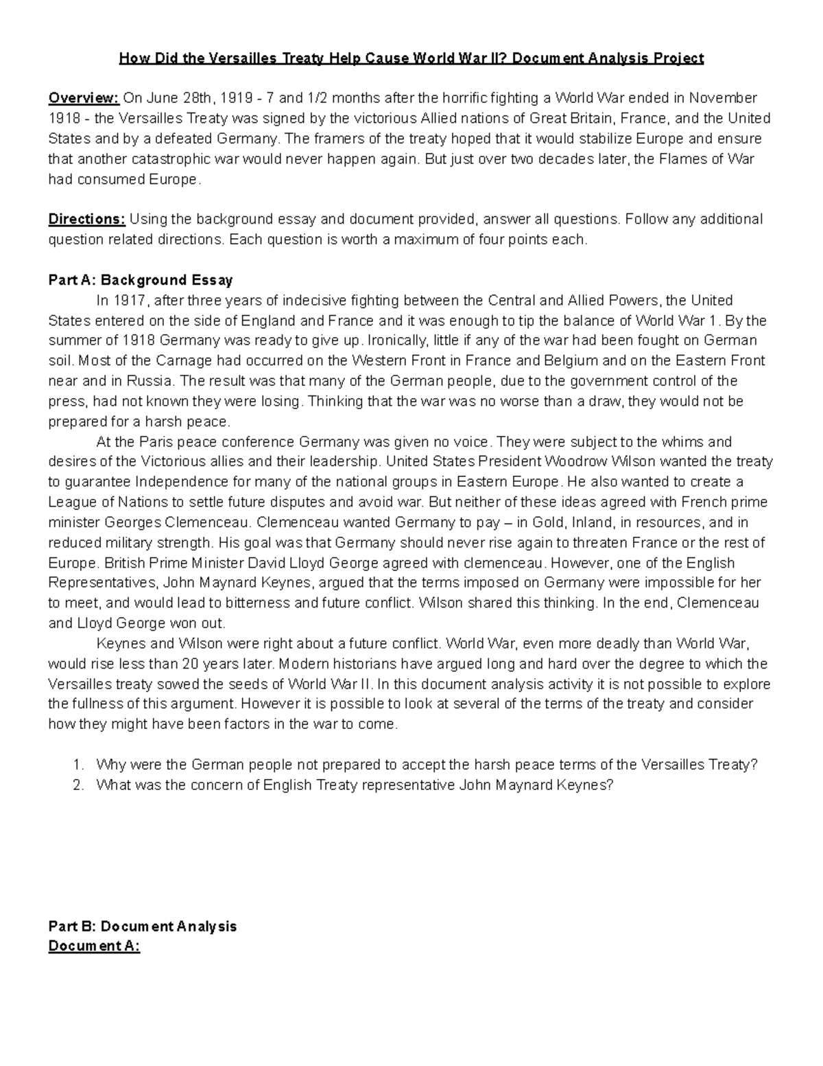 How Did the Versailles Treaty Help Cause World War II - The framers of ...